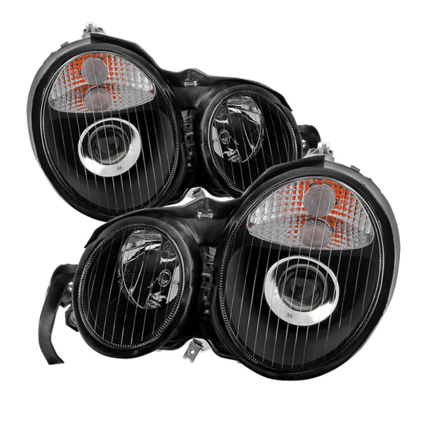 Xtune Mercedes Benz W210 E Class 96 99 Projector Headlights Black PRO CL MW21095 BK